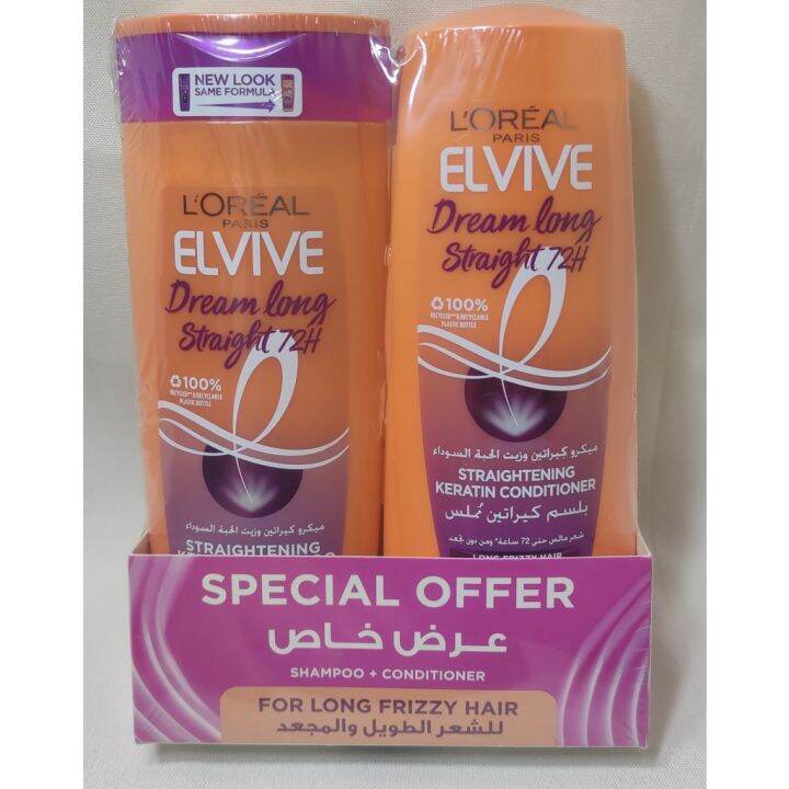 Loreal Elvive Dream Long Straight Shampoo 400ml & Conditioner 400ml ...