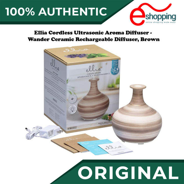 Ellia Cordless Ultrasonic Aroma Diffuser - Wander Ceramic Rechargeable ...