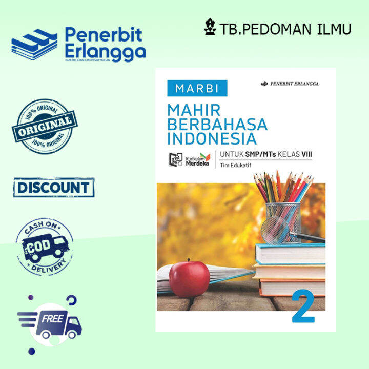 Marbi Mahir Berbahasa Indonesia Kelas 2 SMP Merdeka Erlangga | Lazada ...