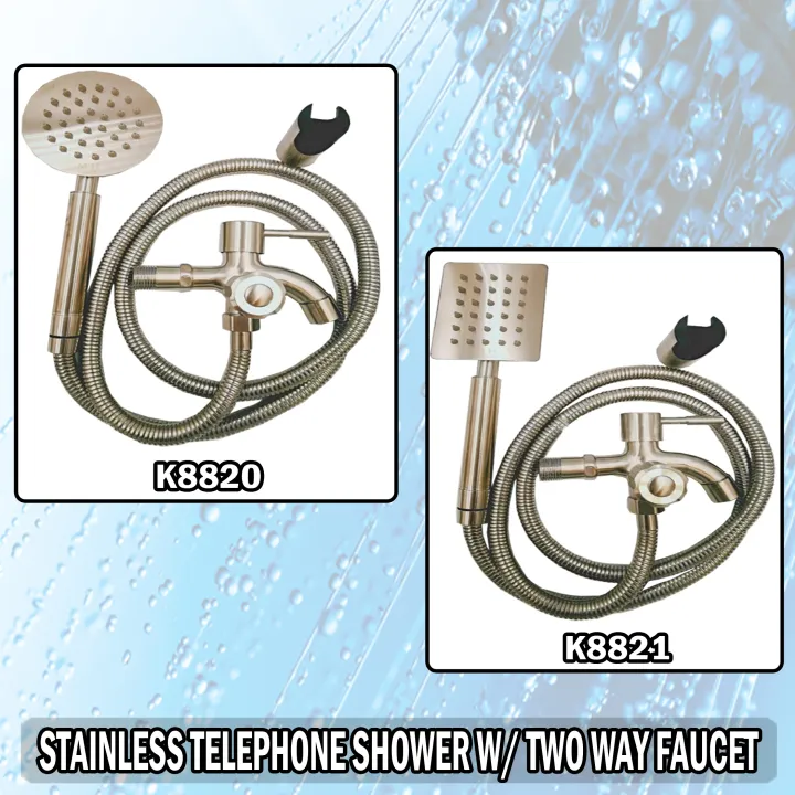 Stainless Telephone Shower with Two Way Faucet Showerheads | Lazada PH