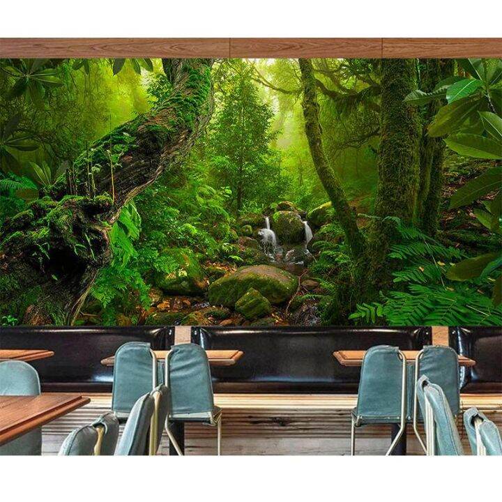 Custom 3D Visual Space Rural Mural Nature Restaurant Coffee Shop ...