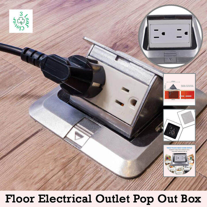 3leaf clover Pop Up Floor Box Countertop Box w/15A with Duplex ...