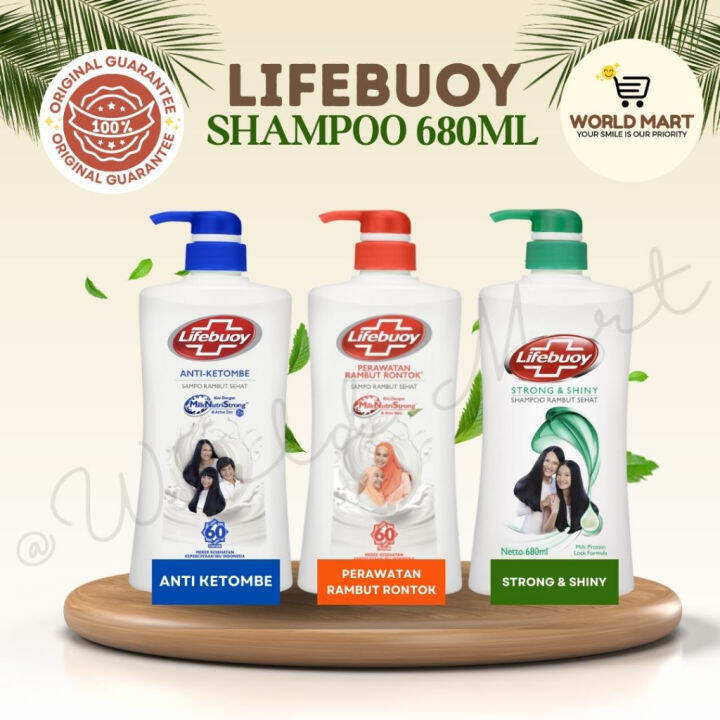 Lifebuoy Shampo Strong Shiny Anti Ketombe Hairfall Pump Botol 680ml ...