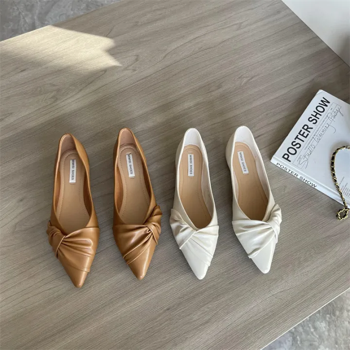 Pointed Toe Flat Single-Layer Shoes Women's Niche Design 2022 Autumn ...