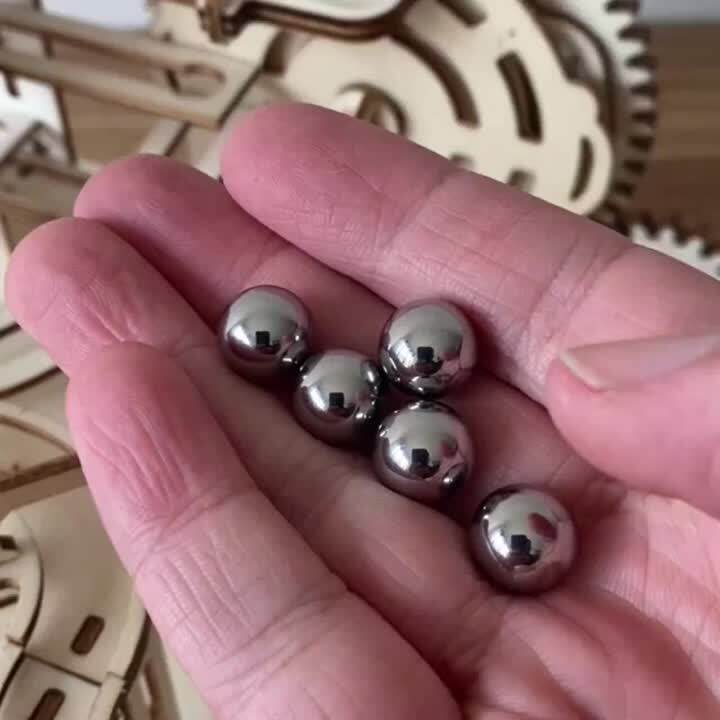 Mechanical Track Roller Balls Light Display Wooden 3D Handmade DIY ...