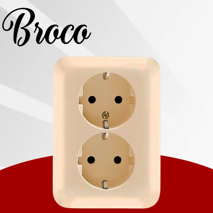 BROCO STOP KONTAK COLOKAN ARDE 2 LUBANG BROCO GRACIO CREAM IB TANAM ...