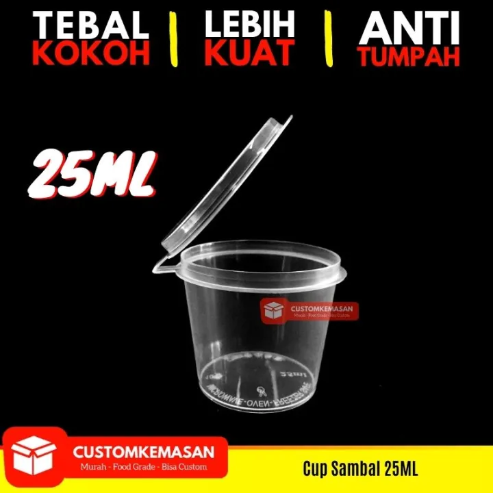 Thinwall 25 ml / Cup Sambal 25 ml / Tempat Sambal Plastik / Cup Sambal / Mika Sambal 25 ml ...