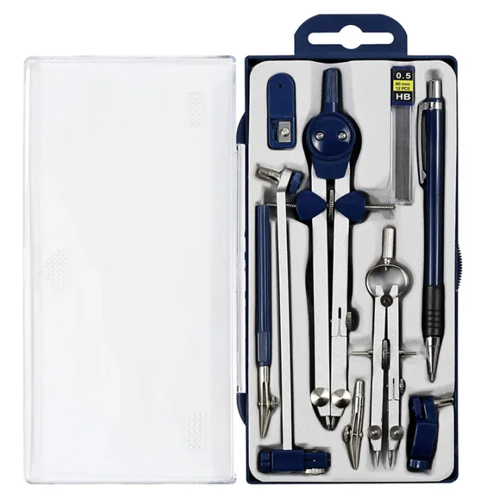 9Pc Geometry Set Metal Compass Geometry Precision Tool for Student ...