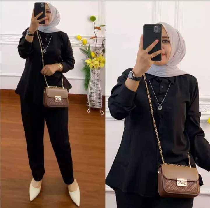One Set Baju Seteian Wanita Dewasa Terbaru Jumbo Xxl 2022 Setcel Celana ...