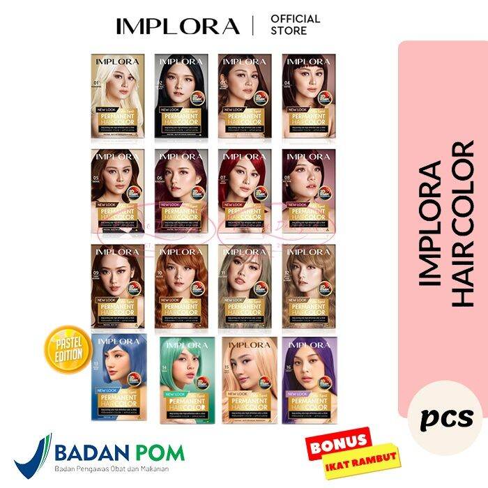 IMPLORA NEW LOOK PERMANENT HAIR COLOR - IMPLORA CAT RAMBUT | Lazada ...