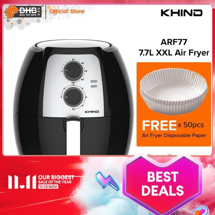 Khind ARF77 XXL Size Air Fryer 7.7L Non-Stick Pot | Lazada