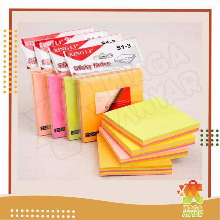 NA Sticky Notes Polos Warna Pastel 100 Lembar / Stiker Memo Stick Note ...