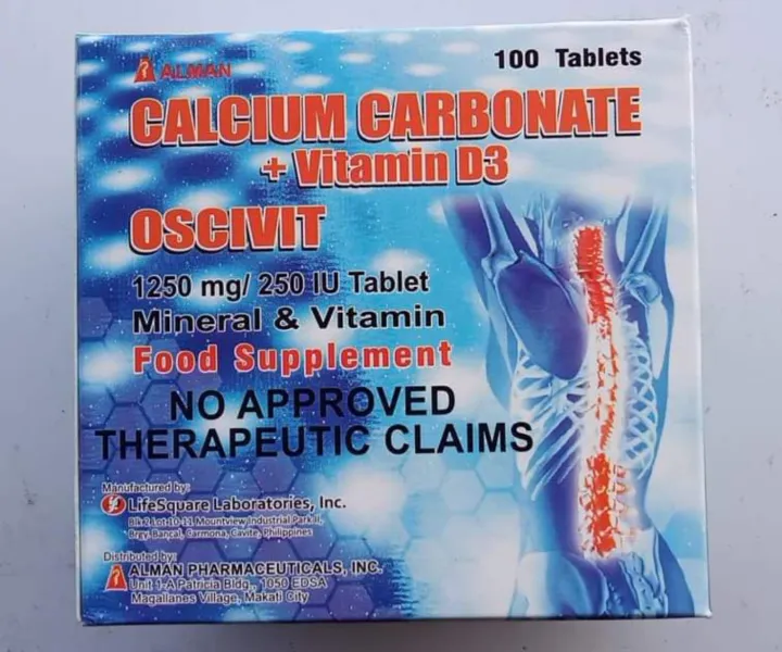 Calcium Carbonate + Vitamin D3 OSCIVIT 100 Tablets | Lazada PH