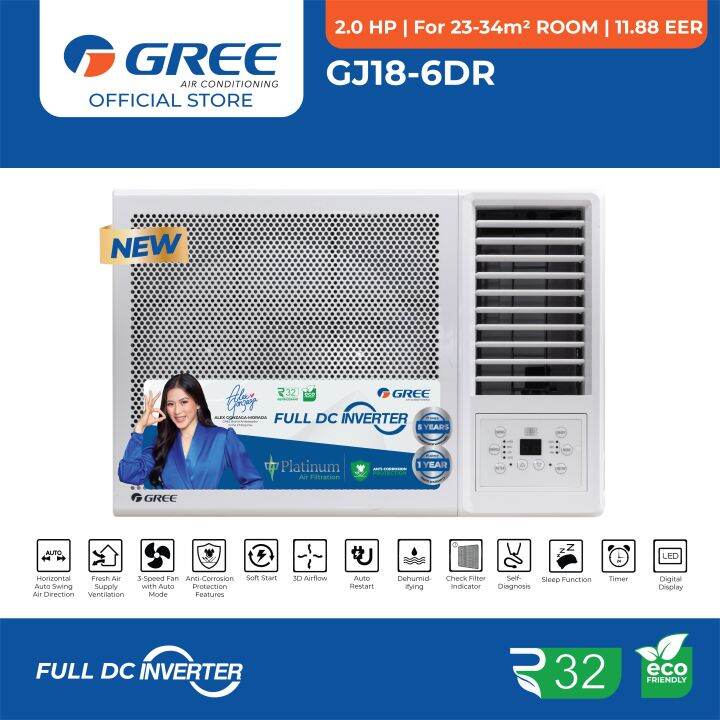 Gree 2HP Window Type Full DC Inverter with Remote Aircon GJ18-6DR ...