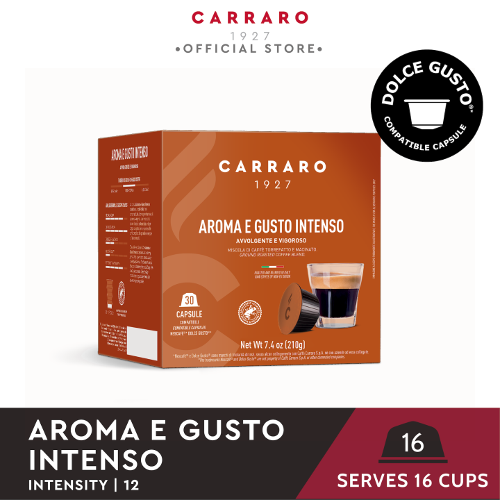 Carraro Aroma E Gusto Intenso Capsule - Dolce Gusto® Compatible (16 ...