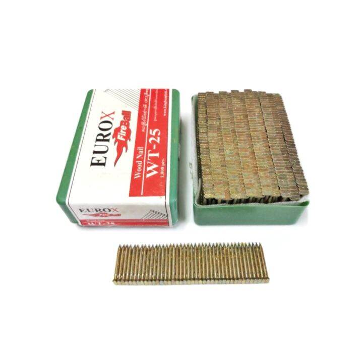 EUROX WT25 ตะปูยิงไม้ สีทอง ลูกแม็ก ปืนลม ชนิด ขาเดี่ยว WT 25(บรรจุ1000 นัด/กล่อง) **ใช้กับปืนลม ...