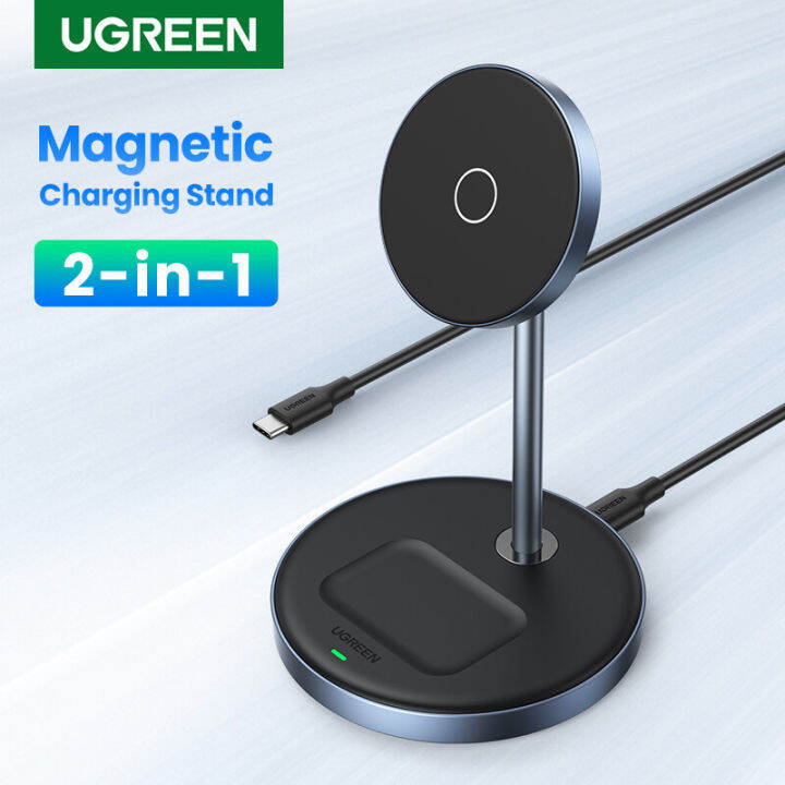 UGREEN Magnetic Wireless Charger Stand 20W Max Power 2-in-1 Charging Stand For iPhone 15 14 Pro ...