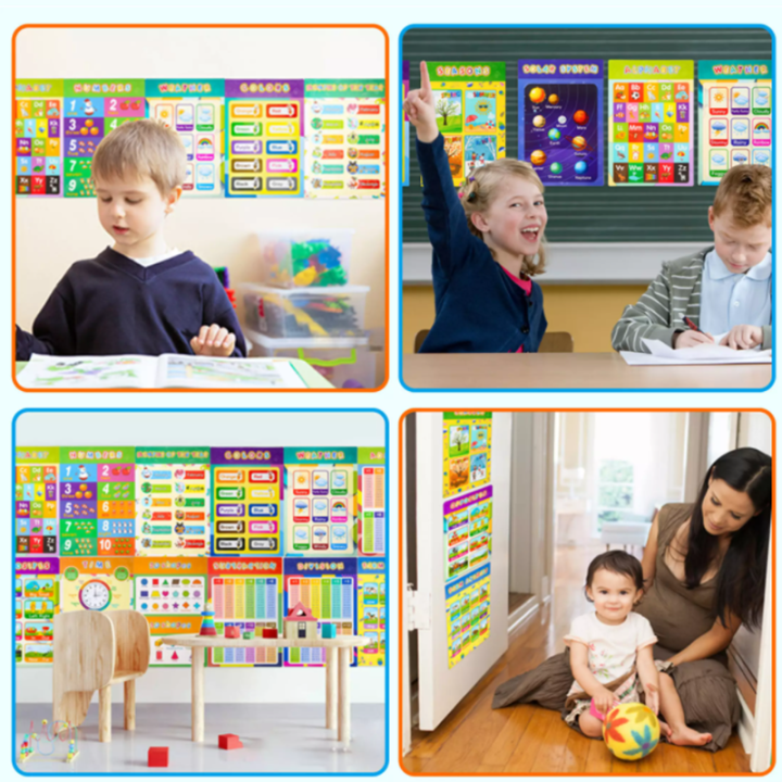 Original 16PCS Big Size Early Educational Alphabet Mathematics Posters ...