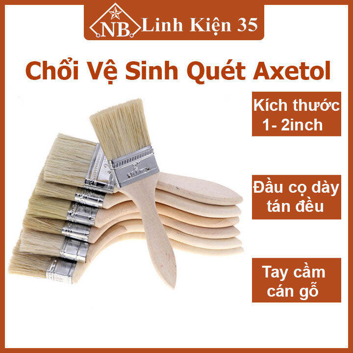 Chổi vệ sinh cán gỗ sợi siêu dày đa năng, quét sơn, dầu ăn, axetol ...