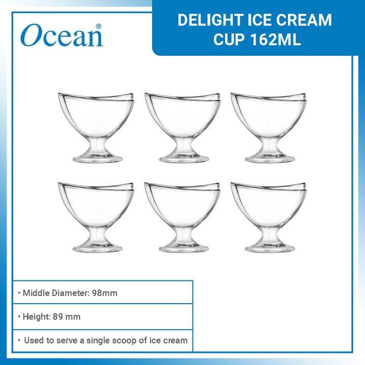 Ocean Glassware Delight One Scoop Ice Cream Cup 5 1/2oz Set of 6 ...