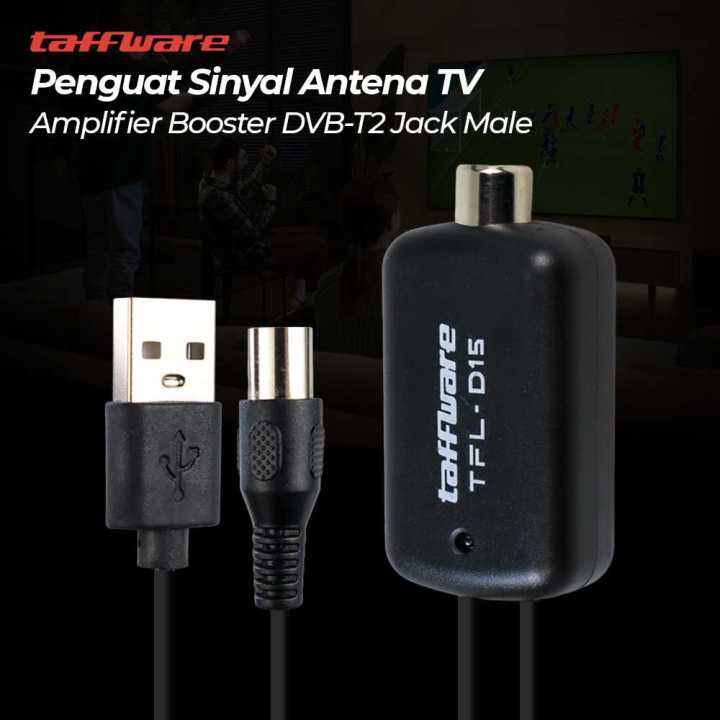 Taffware Booster V2 Penguat Sinyal Antena TV Amplifier DVB-T2 Jack Male ...