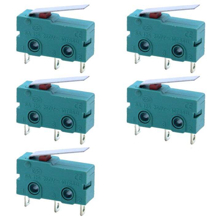 5 Pcs Kw4-3z-3 Micro Switch Kw4 Limit Switch 3pin 5a 125v บานพับ Dc N/o N/c สวิทช์สำหรับ Mill ...
