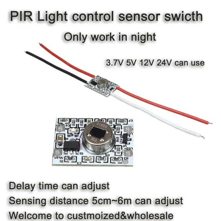 PIR Light Control Motion Sensor Switch 3.7V 5V 12V 24V on Off on Switch ...