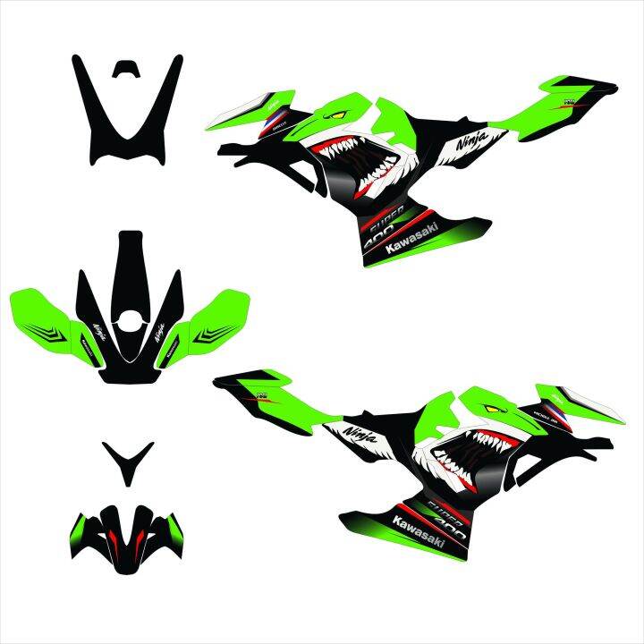 Kawasaki Ninja 400 ( 2020 - 2023 ) Graphics kit Sticker Decal | Lazada PH