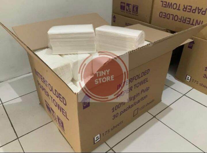 Paper Towel Interfolded 34 GSM 175 pulls 30 packs/ 1 box Virgin Pulp ...