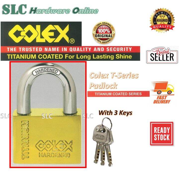 COLEX Titanium Coated TA 40MM 50MM Brass Padlock Anti Cut / Mangga ...