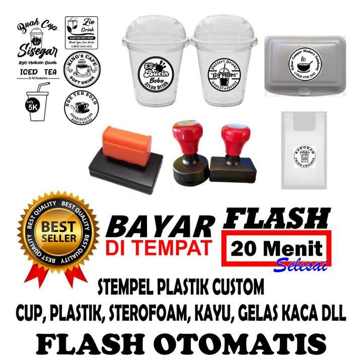 STEMPEL KEMASAN UNTUK PLASTIK, CUP STEROFOAM DLL BAHAN FLASH, stempel ...