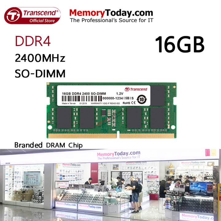 Transcend 16GB DDR4 2400 SO-DIMM Memory (RAM) for Laptop, Notebook ...