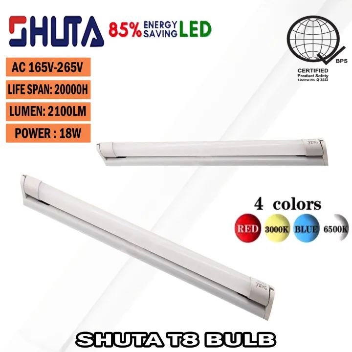 SHUTA T8 LED BATTEN TUBE LIGHT ( STLS12-T8-18W ) BLUE/RED/3000K/6500K ...