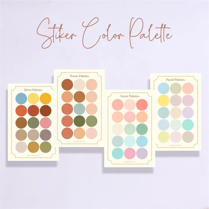 STIKER COLOR PALETTE MORANDI AESTHETIC STICKER SEGEL SCRAPBOOK DEKORASI FOTO STIKER BULAT ...