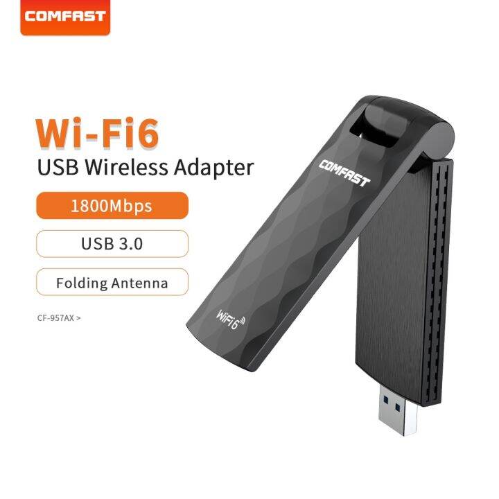New Wifi 6 USB Adapter 1800Mbps 2.4Ghz/5.8Ghz Wi-fi Network Card 11AX ...