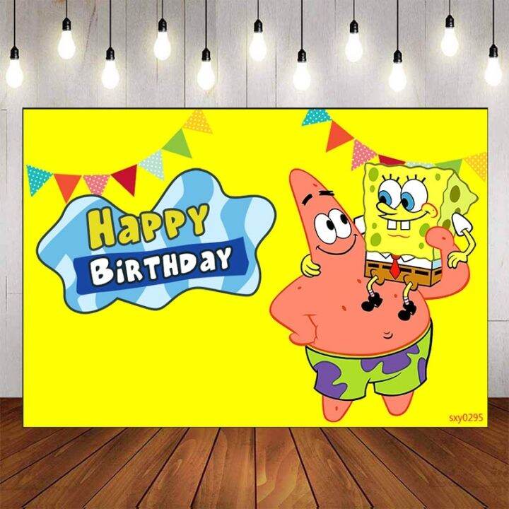 ☑ SpongeBob SquarePants Backdrops Cartoon For Children Birthday Party ...