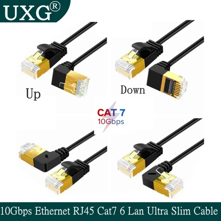 10Gb Ethernet Thin RJ45 Cat7 6 Lan Ultra Slim Cable UTP RJ45 Network ...