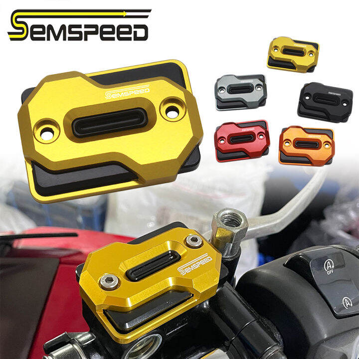 SEMSPEED Motorcycle Brake Fluid Cover Tank Reservoir Guard For Honda ...
