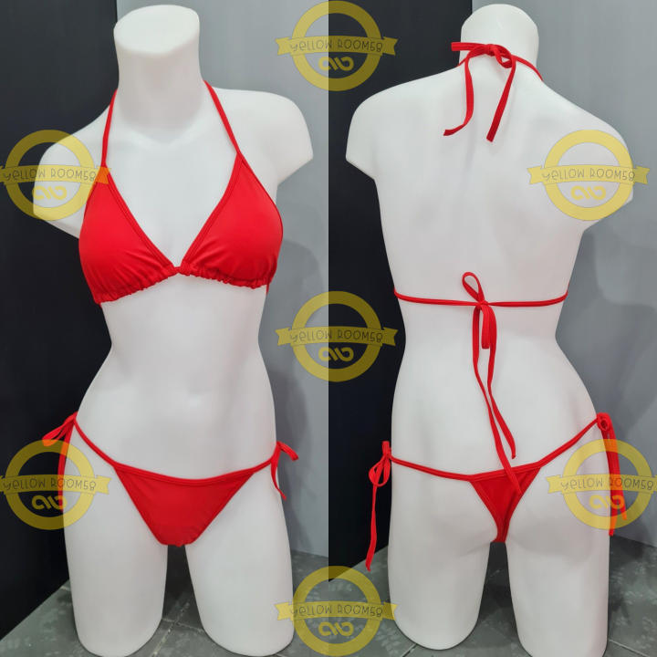 A0019 บิกินี่ สีแดง | Lazada.co.th