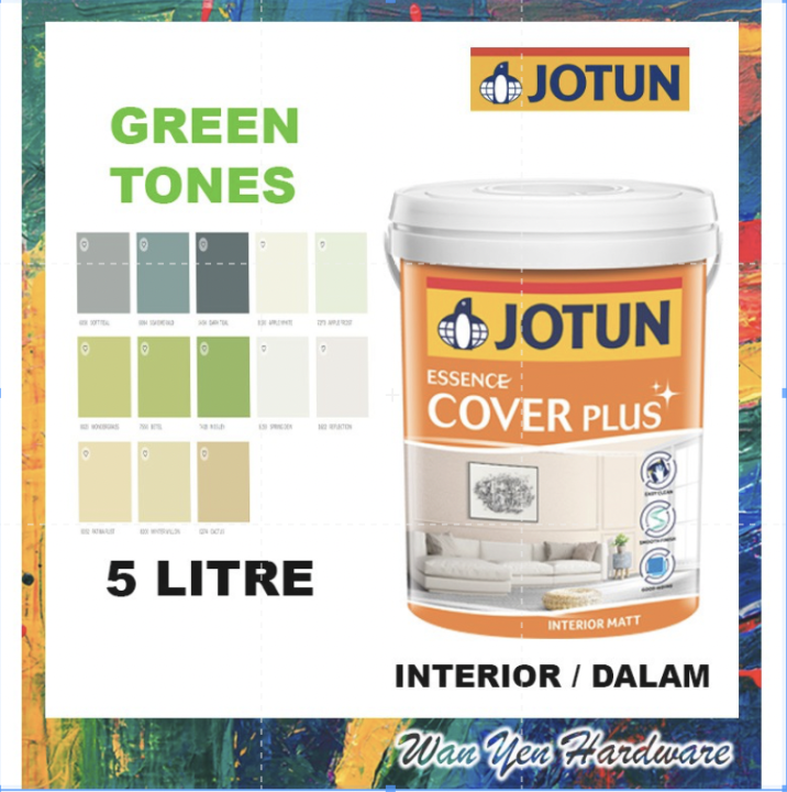5 LITRES ( GREEN TONES ) JOTUN ESSENCE COVER PLUS MATT ( INTERIOR ...