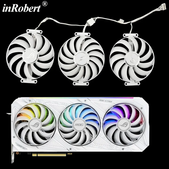 New 95MM White CF1010U12S Cooler Fan Replacement For ASUS AMD ROG Strix ...
