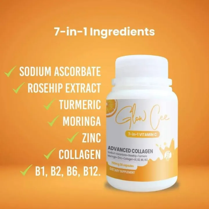 Glow Cee Vitamin C with Collagen Vitamins pampataba original for adult ...