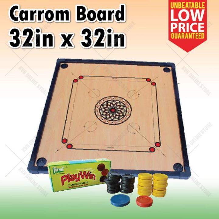 (Big) Wooden Carrom Board Striker Games Papan Karom With Checker/Papan ...
