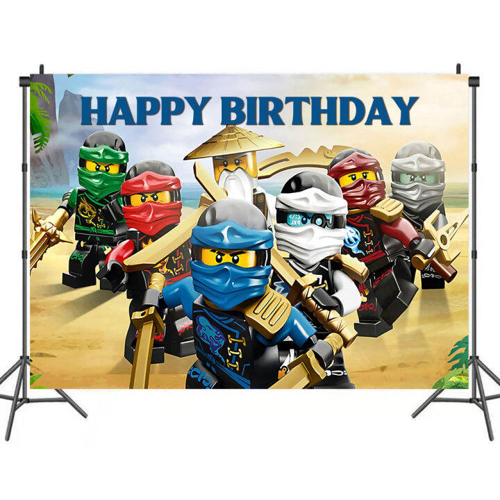 150x100cm Ninja Party Backdrop Ninja Super Hero Boy Birthday Party ...