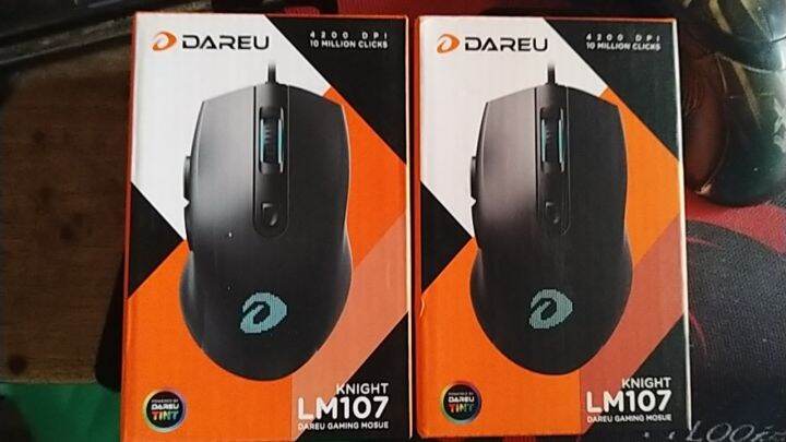 DAREU LM-107 KNIGHT Wired Mouse Gaming LM107 4200 DPI RGB Lighting Mouse Optical Gaming Engine ...