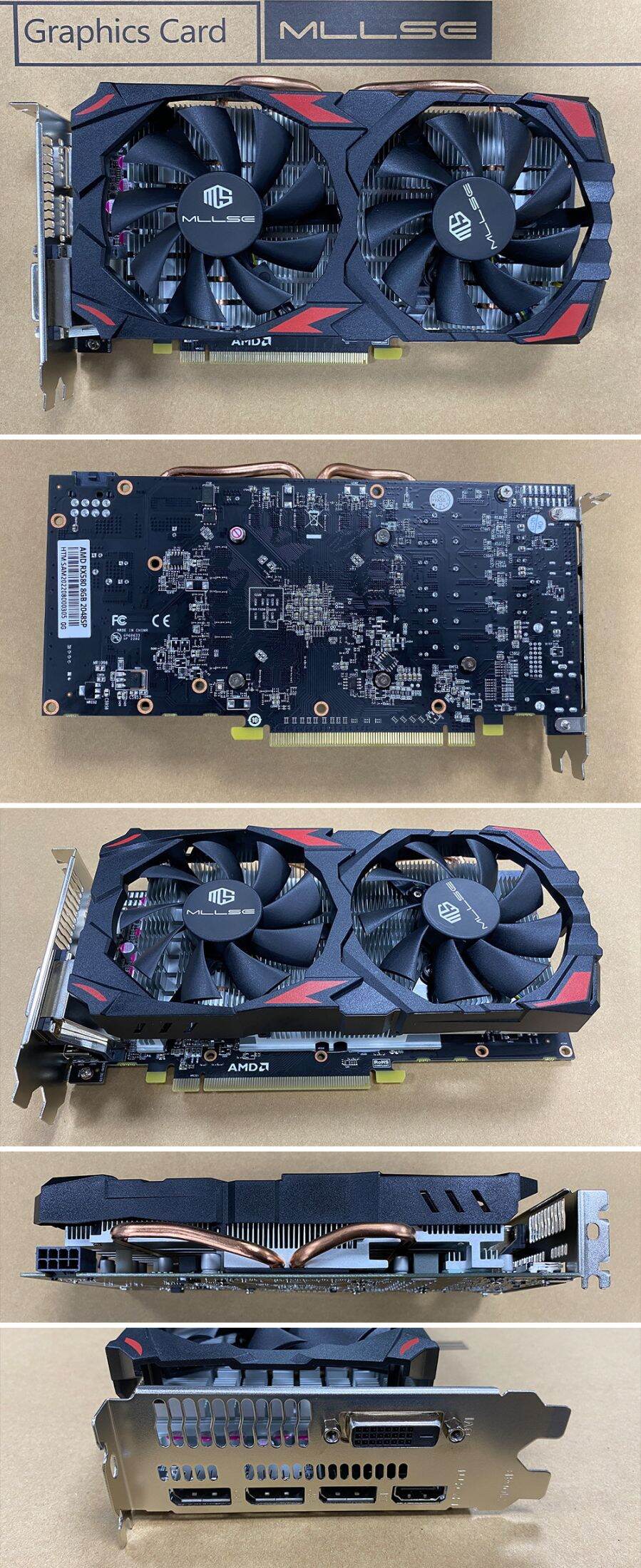 【แบรนด์ใหม่】 MLLSE กราฟิกการ์ด AMD RX 580 8กิกะไบต์เล่นเกม GDDR5 256Bit ...
