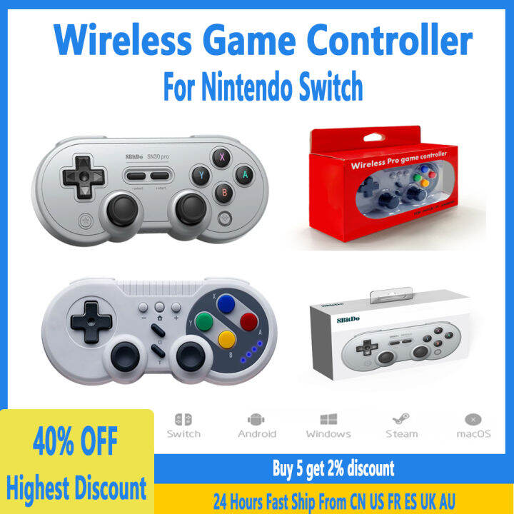 8bitdo SN30 Pro Wireless Controller 6-Axis Burst Vition Turbo Function ...