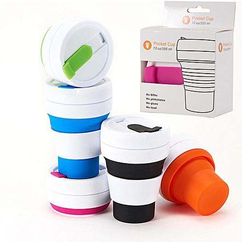 350ml Eco Friendly Silicone Pocket Coffee Cup Collapsible Folding ...