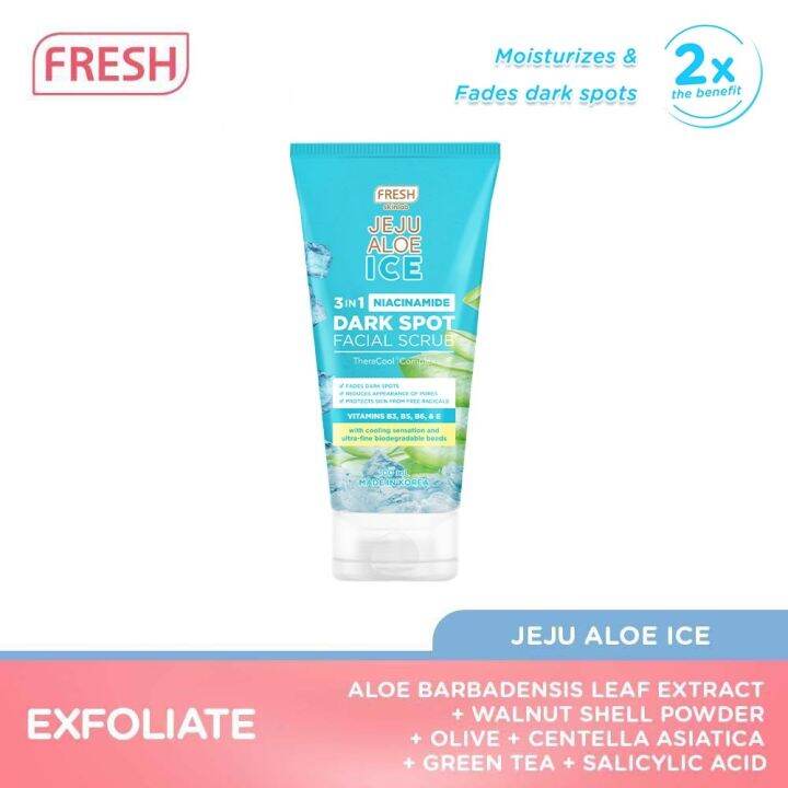 Fresh Skinlab Jeju Aloe Ice 99 Pure Niacinamide Facial Scrub (100ml ...