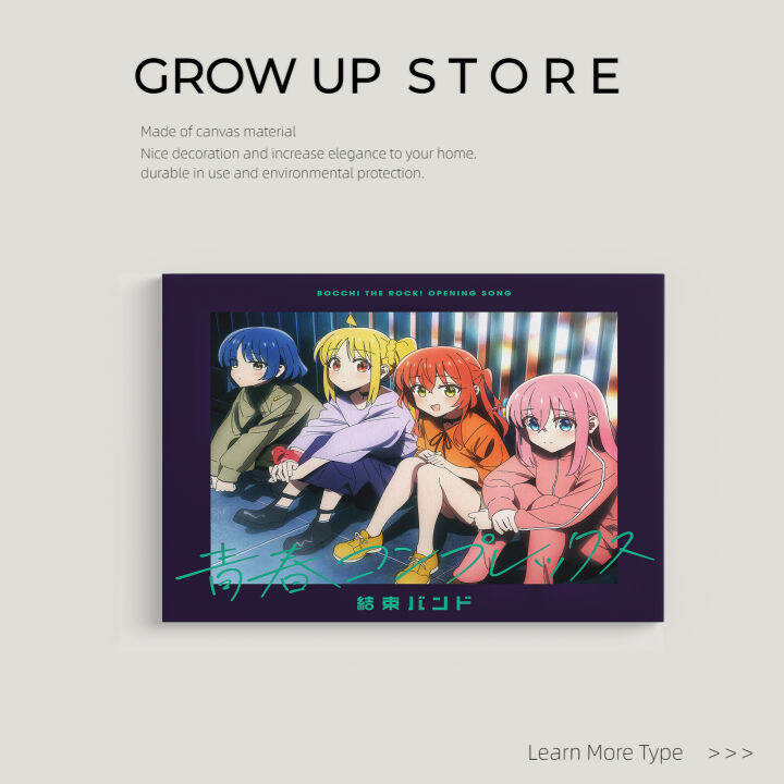 Bocchi the rock anime wall decor canvas poster with frame Bocchi the ...